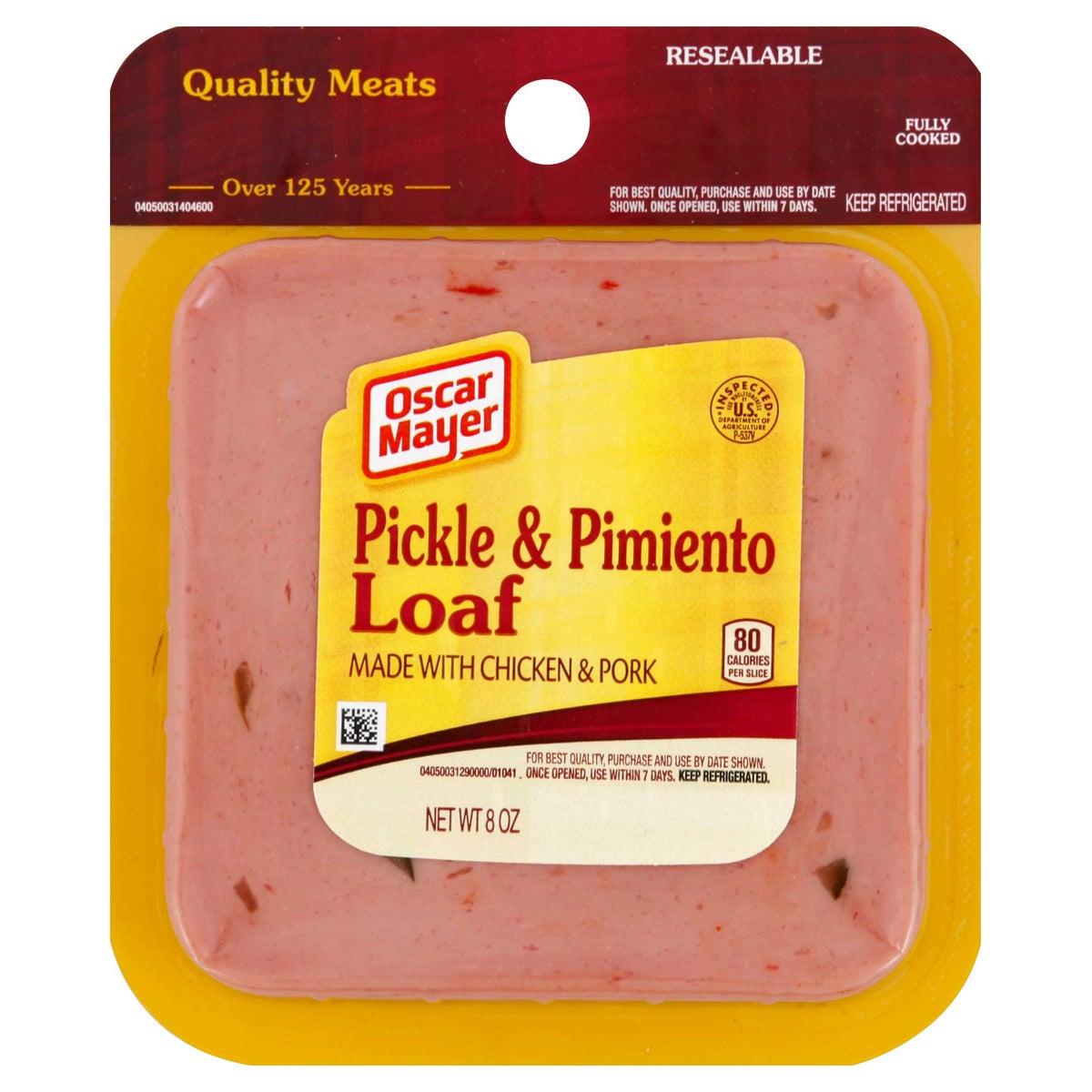 Oscar Mayer Sliced Square Pickle and Pimiento Meat Loaf, 8 Ounce -- 9 ...