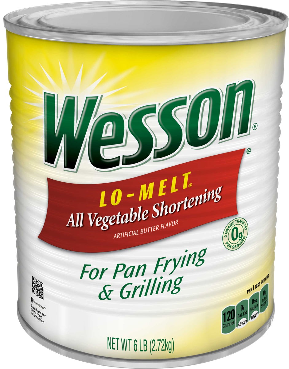 Wesson Lo Melt Grill All Vegetable Shortening, 6 Pound -- 6 per case ...