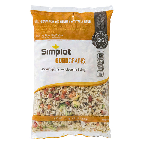 Simplot Good Grains™ VEGETABLE BLEND PASTA ORZO & GRAINS – Food Service ...